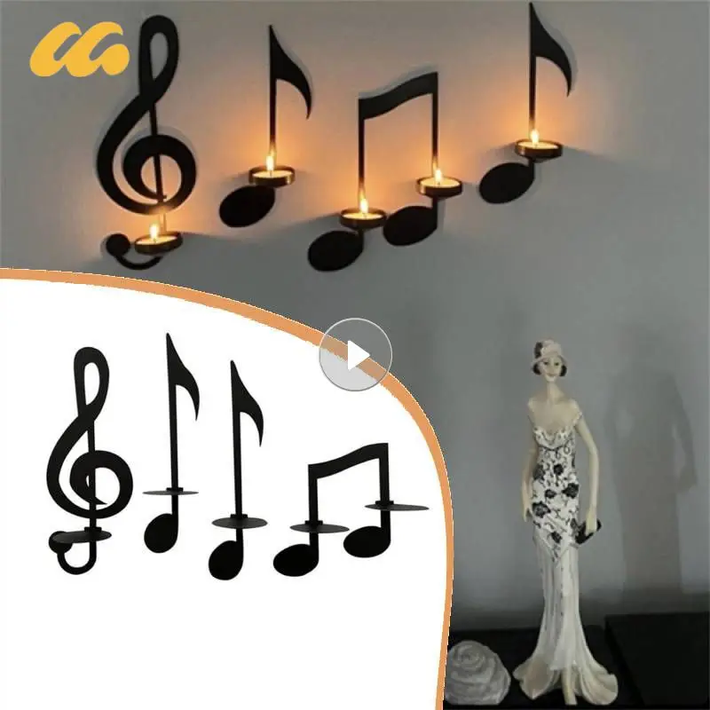 Musical-Note-Left-Key-Candle-Holder-Creative-Home-Wall-Hanging ...