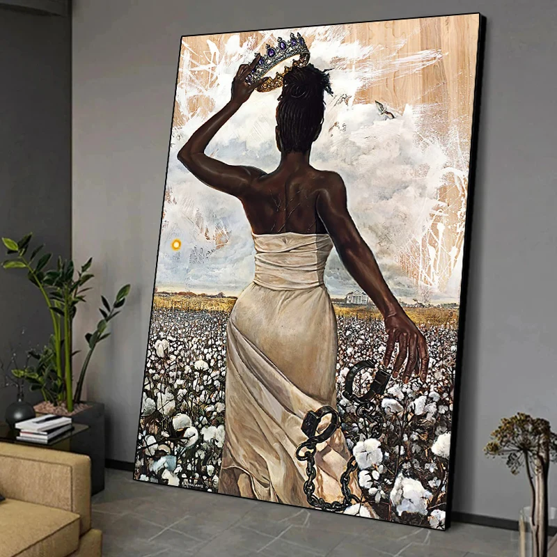 Sexy African Women Freedom Crown Poster Mobile Shackle Print Canvas ...