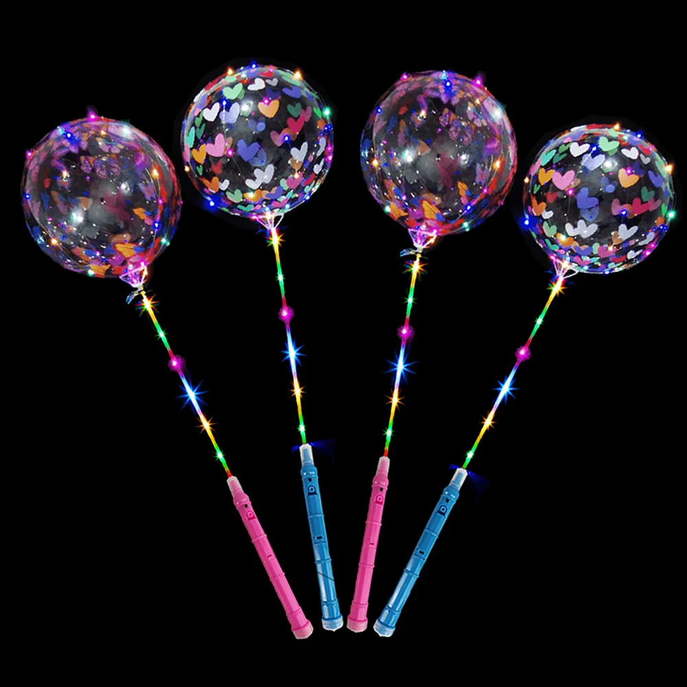 10pcs-LED-Light-Up-Printed-Bobo-Balloon-20inch-Bubble-Balloon-Handle ...
