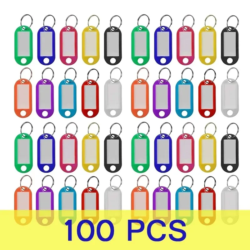 100-PCS-Keychain-Key-ID-Label-Tags-Luggage-ID-Tags-Hotel-Number ...