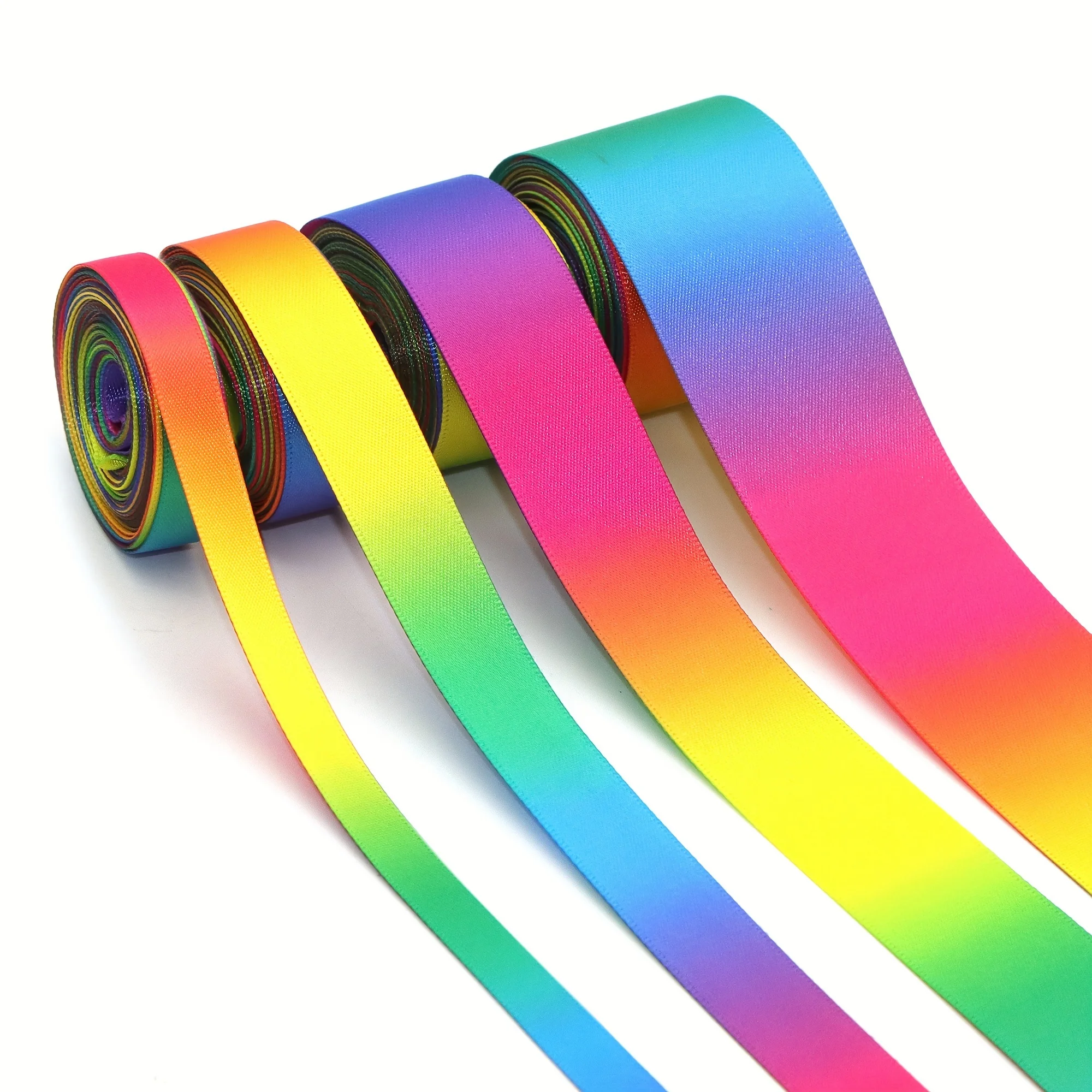 1-Roll-5-Yards-Multisize-Double-Sided-Satin-Ribbon-Gradient-Color ...