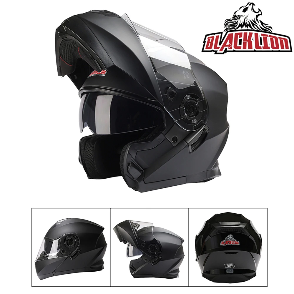 BLD Flip Up Helmets Modular Dual Lens Motorcycle Helmet Safety Downhill ...