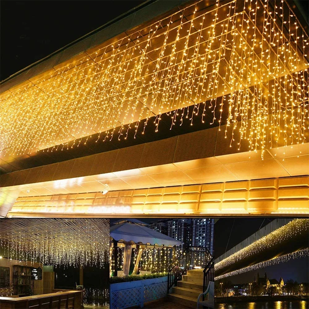 Curtain Icicle Led String Lights 10 | 4m Led Curtain Icicle String ...