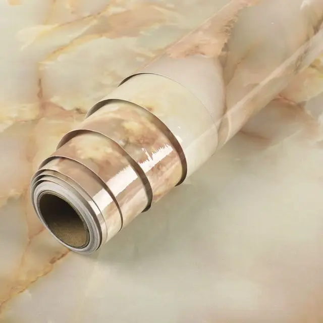 Marble Vinyl Film Self Adhesive Wallpaper for Bathroom Kitchen Cupboard ...