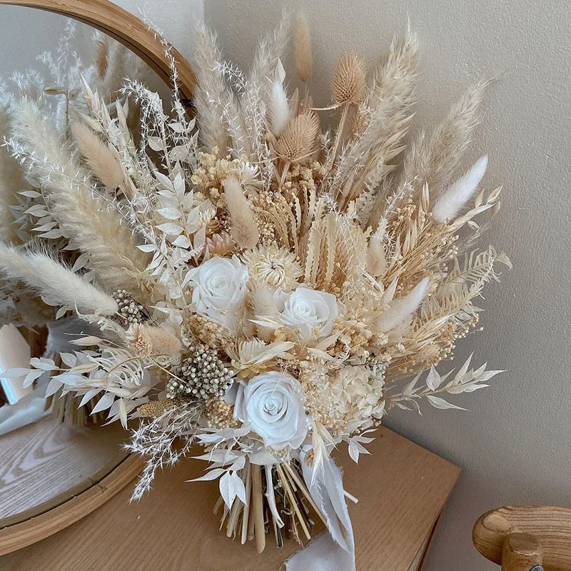 Hermosas-flores-secas-de-hierba-de-Pampa-ramo-de-novia-de-boda-decoraci ...
