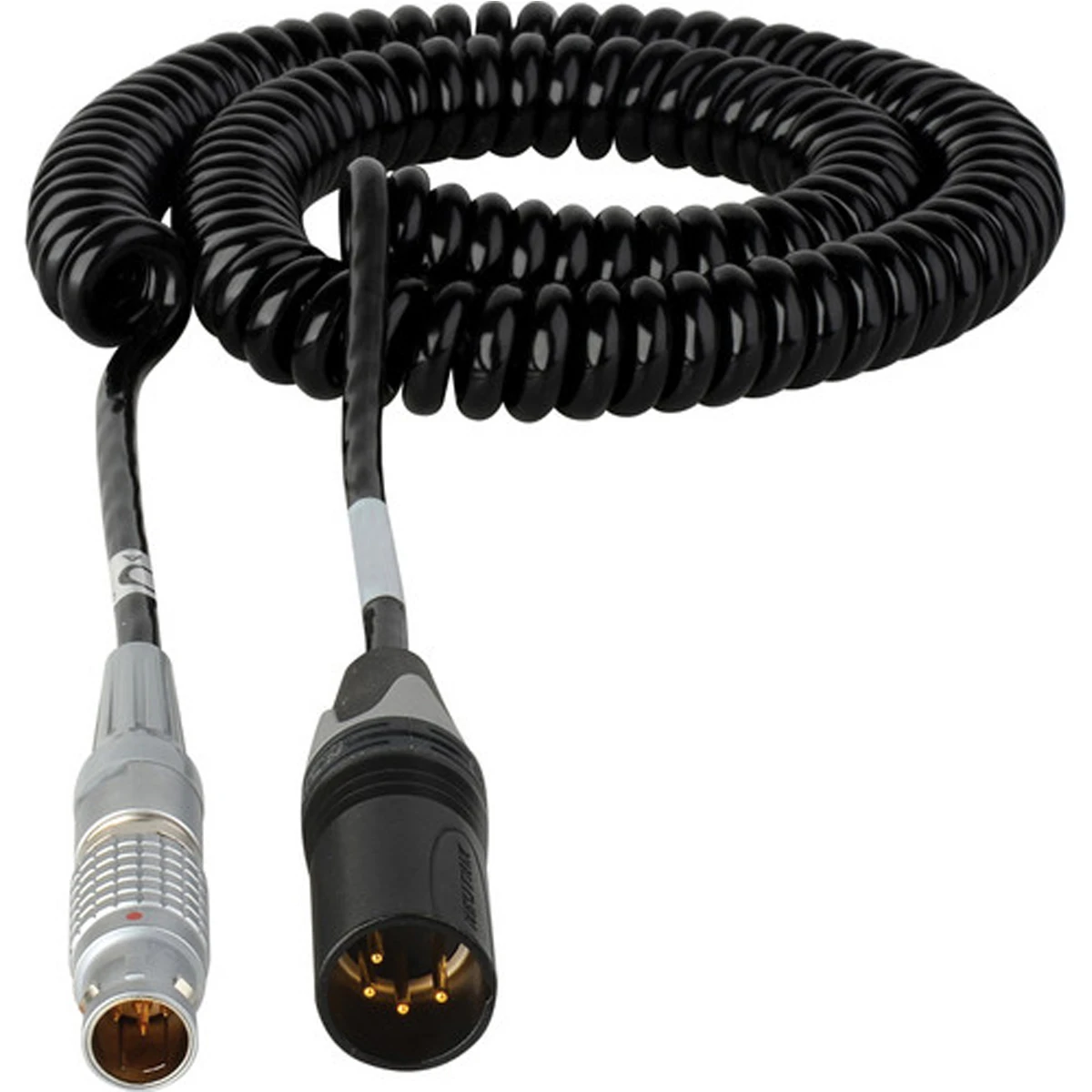 XLR 4 Pin Male to Red One 2B 6 Pin Coiled 12V DC Power Cable, 2ft to ...