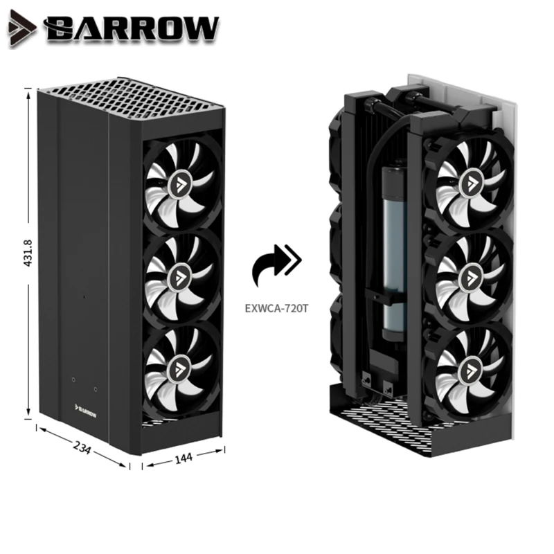 Barrow External Water Cooling Dock Itx Case Supports Dual 240 360mm ...