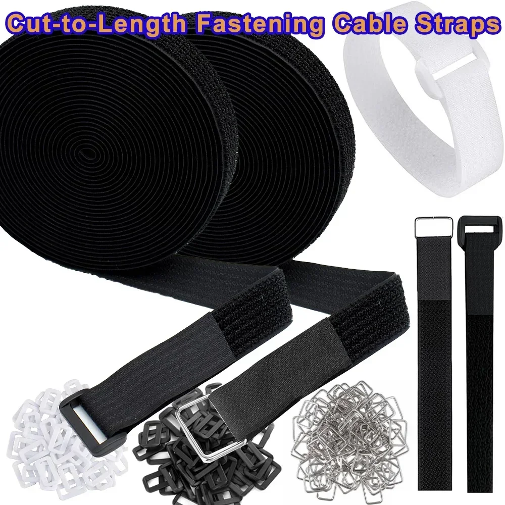 5Meter-Reusable-Fastening-Cut-to-Length-Cable-Straps-with-20Pcs-Metal ...
