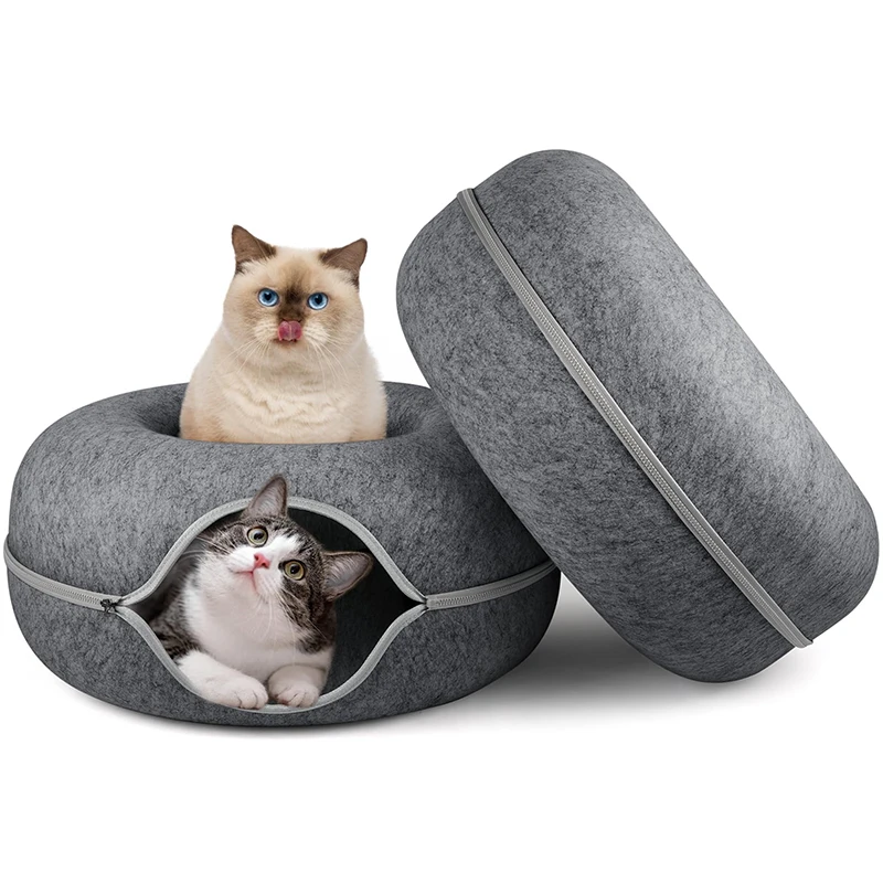 Donut-Cat-Bed-Pet-Cat-Tunnel-Interactive-Game-Toy-Cat-Bed-Dual-use ...