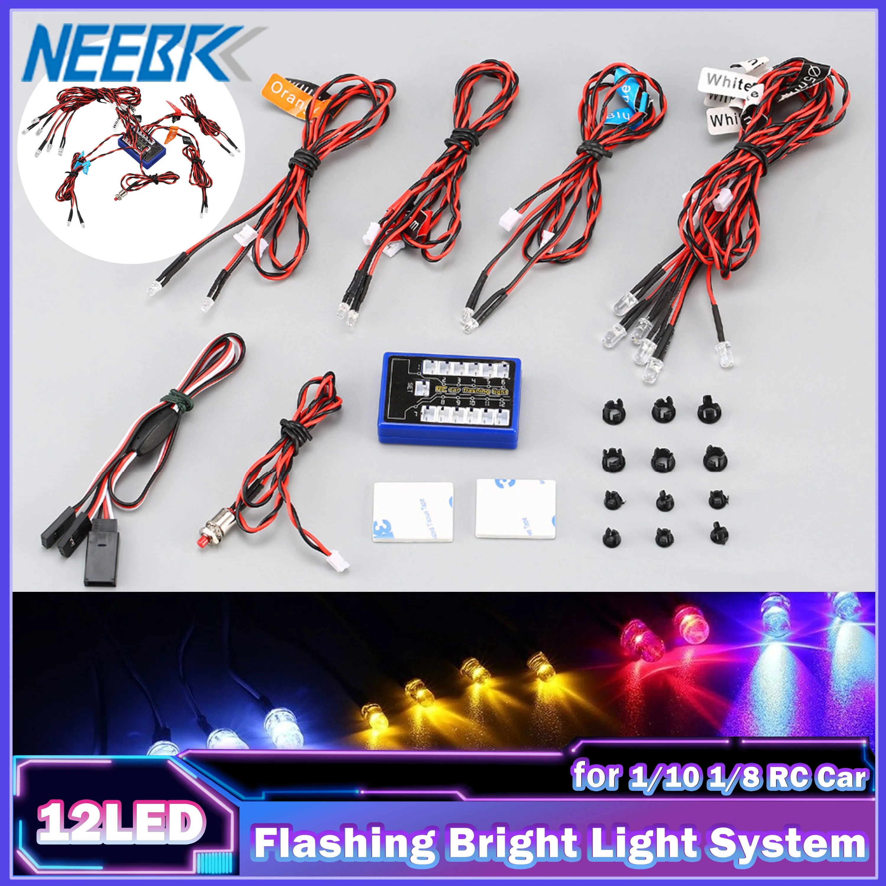 12-LED-Ultra-Flashing-Bright-Light-System-Strobe-Lamp-Kit-for-1-10-1-8 ...