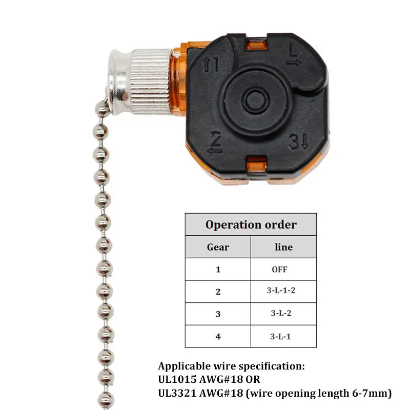 Fan Light Switch Replacement Fan Light Switch Pull Chain Electrical ...