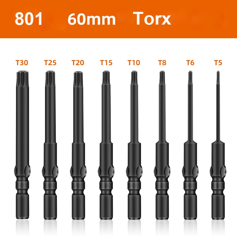 10pcs-lot-60mm-Long-Black-Hardened-Magnetic-801-5mm-Round-Shank-Torx ...