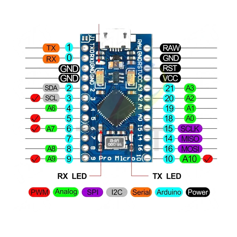 Arduino Pro Mini With 2 Row Pin Header For Leonardo Mini Usb Interface ...