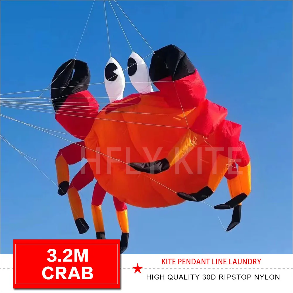 new arrival 3.2m crab kite pendant line laundry soft inflatable kite ...