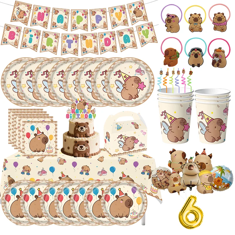 Capybara Birthday Party Decoration Capybara Birthday Balloons Tableware ...