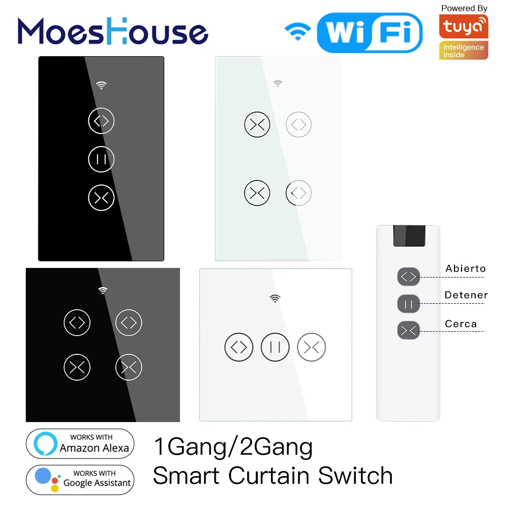 Moeshouse Wifi Smart Curtain Blind Switch For Electric Motorized Tuya ...