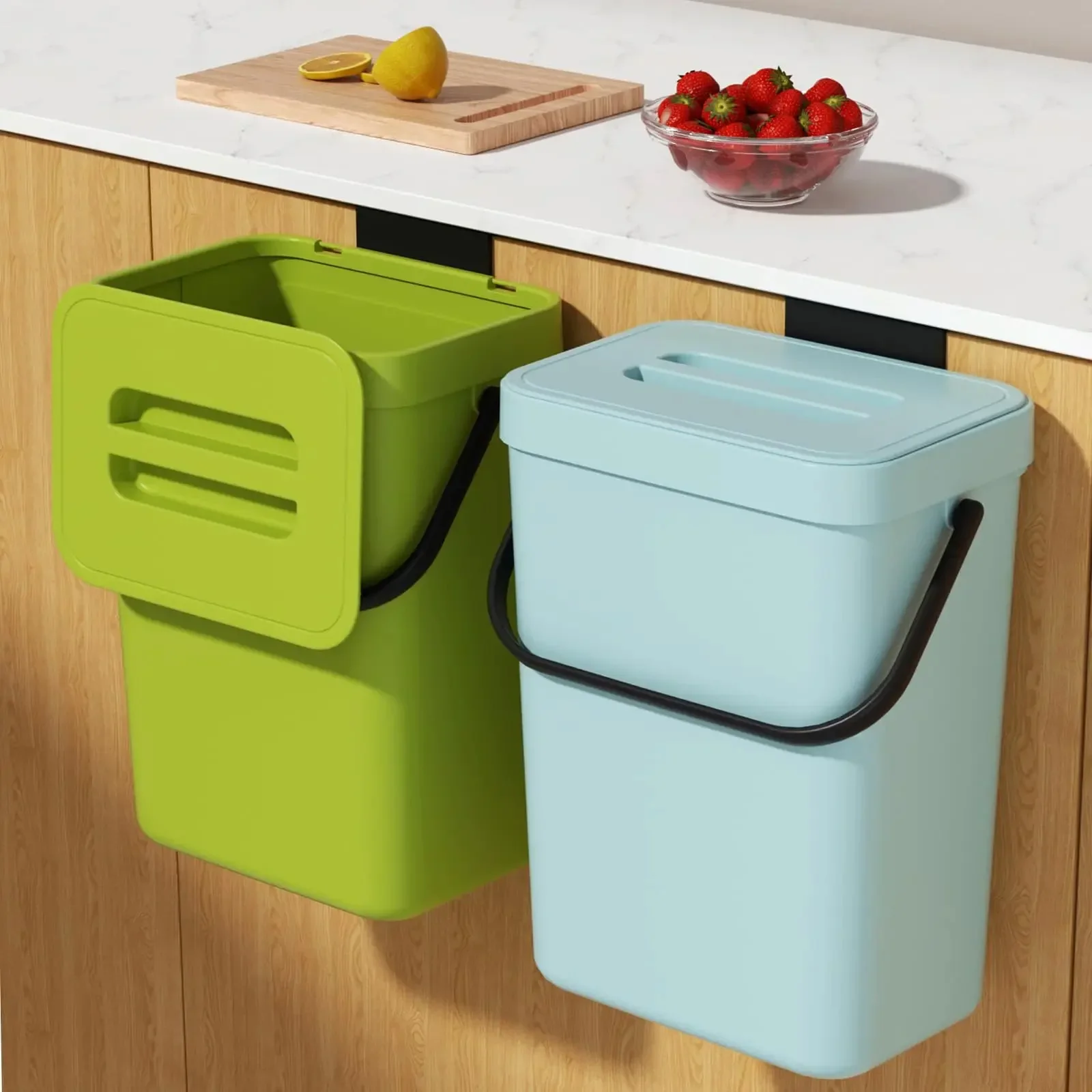 Food-Waste-Basket-Bin-Wall-Mounted-Garbage-Can-for-Kitchen-Small ...