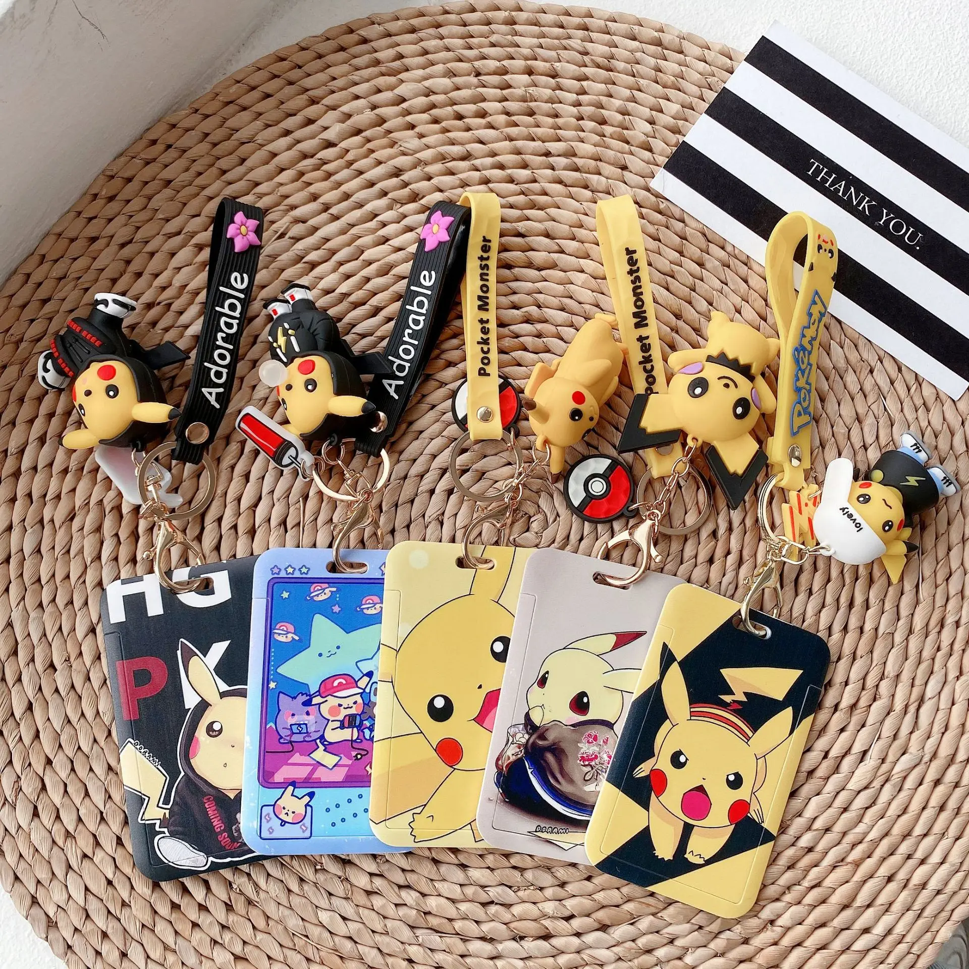 Bandai Anime Cute Pokemon Pikachu Metro Bus Key Chain Student Campus ...