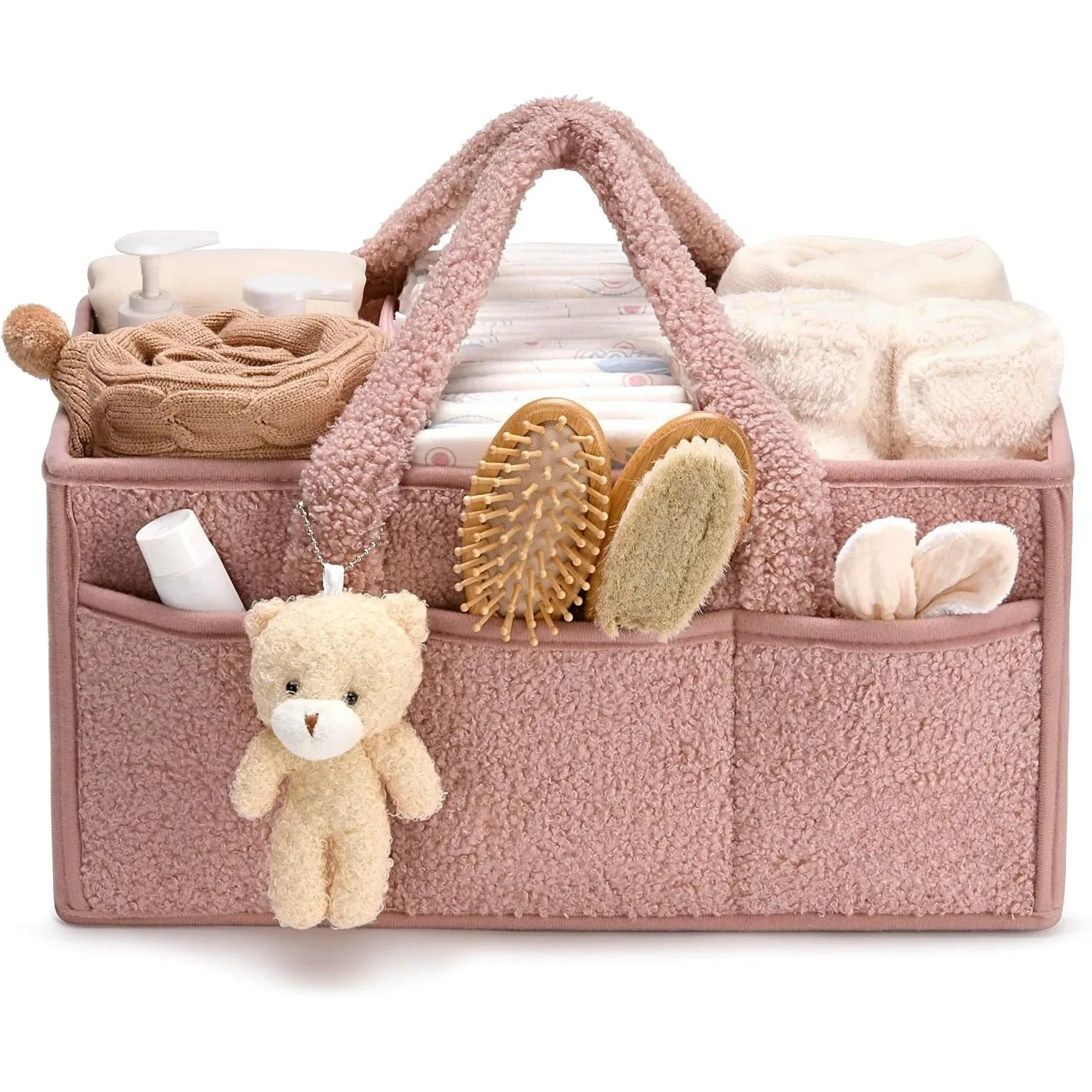 Baby Diaper Caddy Organizer for Changing Table, Plush Diaper Stackers ...