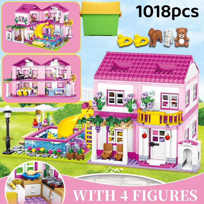 City-Street-View-House-Summer-Holiday-Villa-Castle-Building-Block-Girls ...