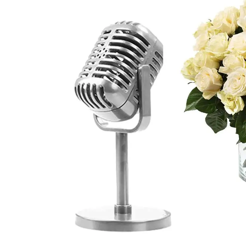 Retro-Microphone-Props-with-Stand-Vintage-Microphone-Toy-Prop-Model ...
