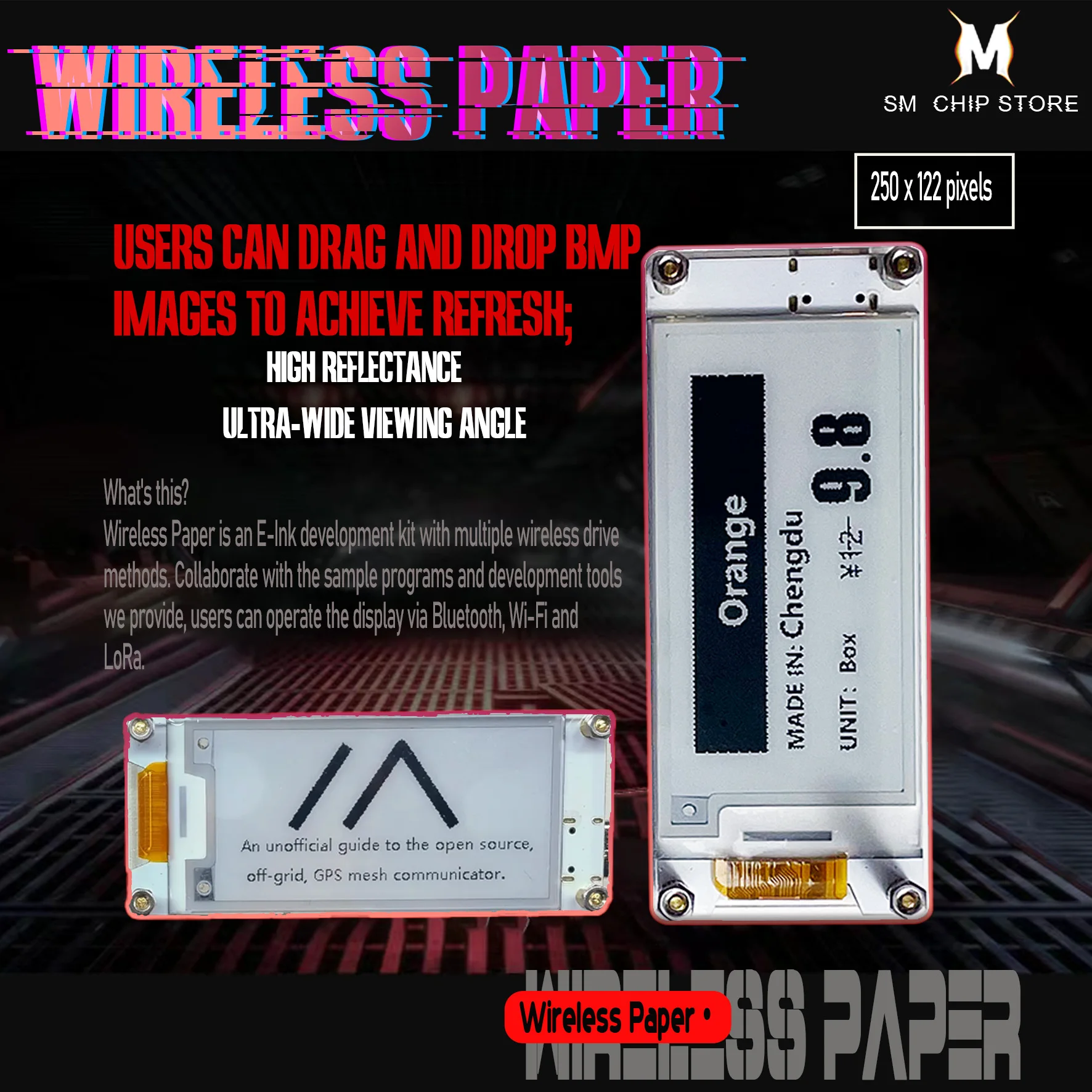 Heltec-Meshtastic-LoRa-E-Ink-Display-with-ESP32-and-LoRa-Black-and ...