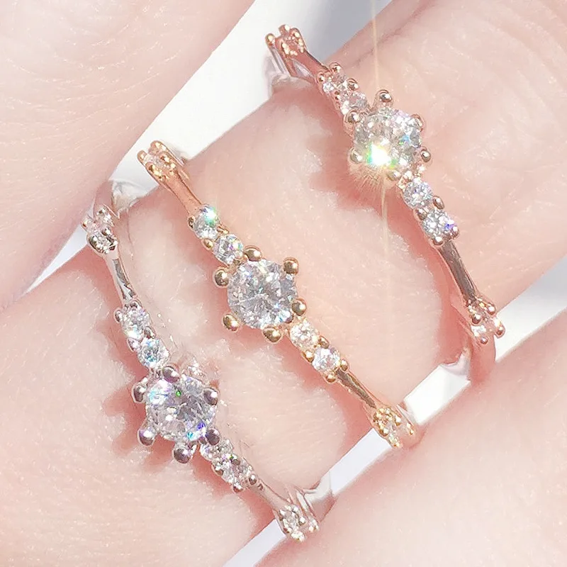 Entry-Lux-Aesthetic-Crystal-Rings-For-Women-Luxury-Rose-Gold-Color ...