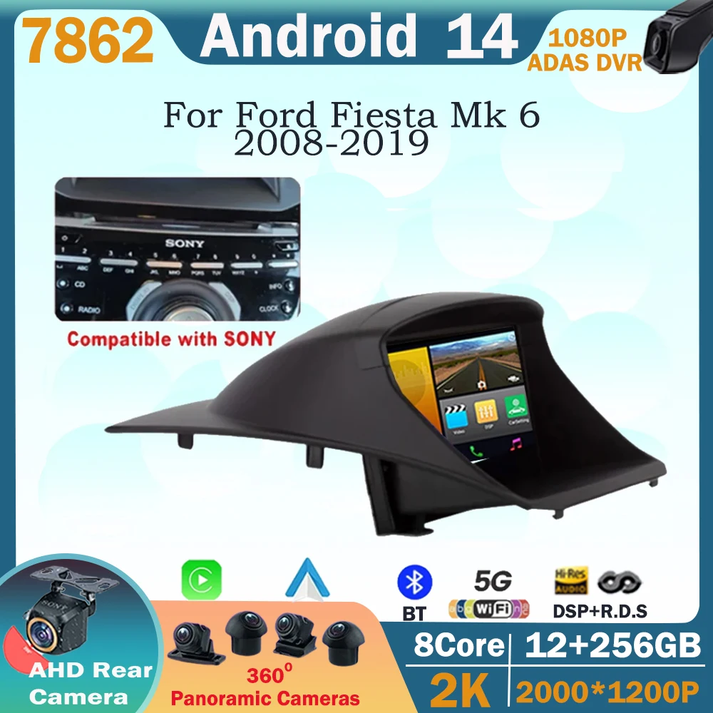 Car-Radio-Carplay-Android-14-For-Ford-Fiesta-Mk-6-2008-2019-Multimedia ...