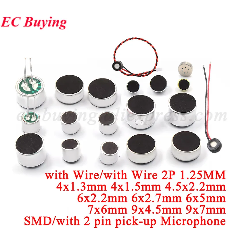 50Pcs/1pc Microphone 4mm 6*5mm 9*7 4.5*2.2 6*2.2mm MIC Condenser ...