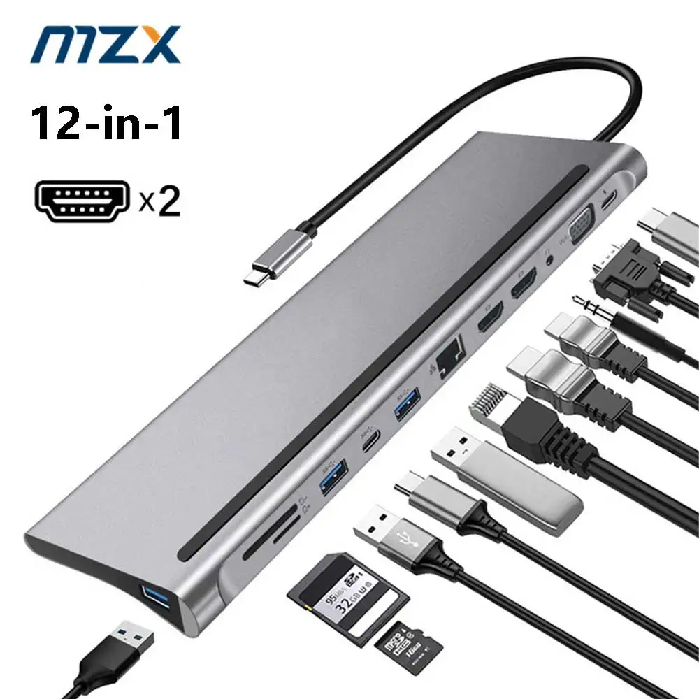 MZX-estación de acoplamiento multihub USB tipo C, extensión multihub A ...