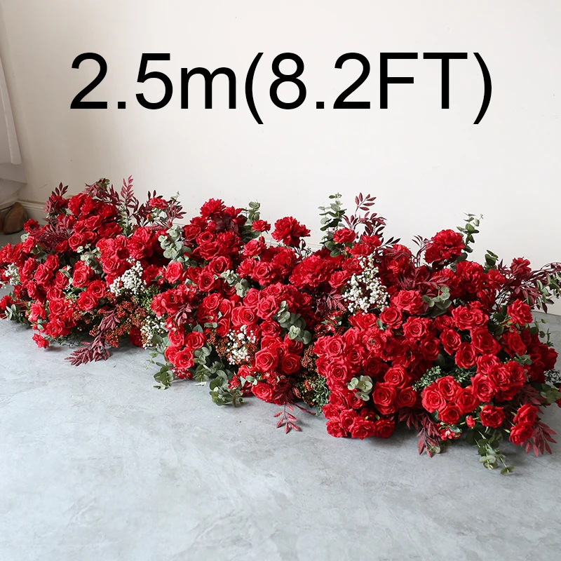 Red-Rose-Large-Flower-Row-Runner-Wedding-Backdrop-Deco-Floral-Wall ...