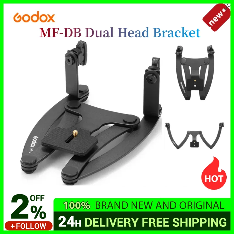Godox-MF-DB-Dual-Head-Bracket-Flash-Support-for-MF12-Flash-Insect-Macro ...