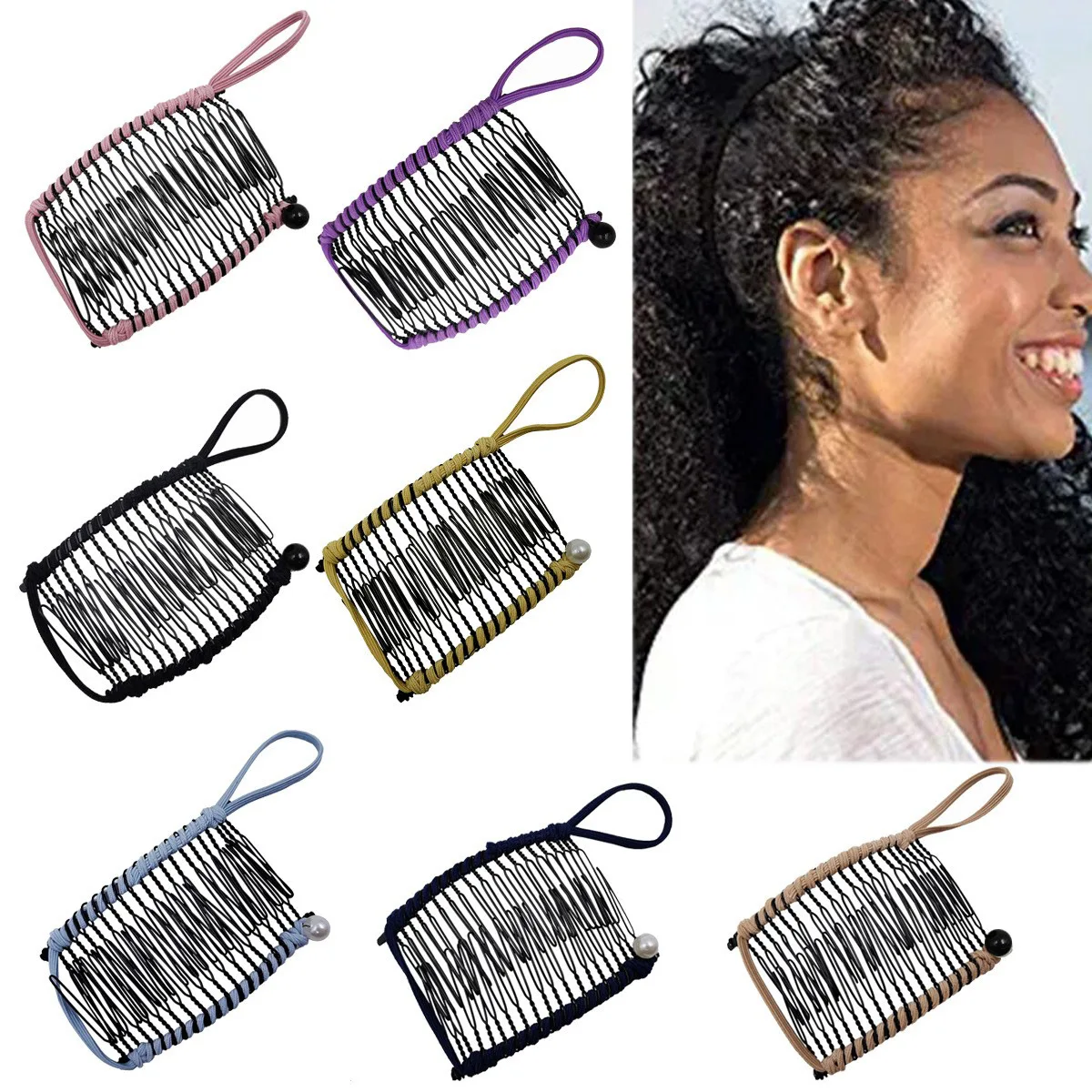 Magic-Vintage-Banana-Hair-Comb-Lazy-Hair-Clips-Braiders-Flexible ...