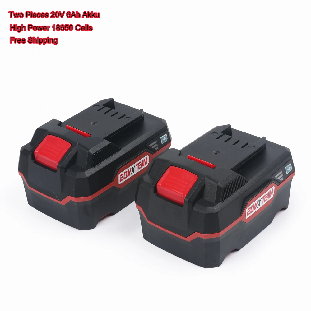 Two Packs 20V 6Ah Akku Lithium Battery for PAP 20 B3, PAP 20 A3 for ...