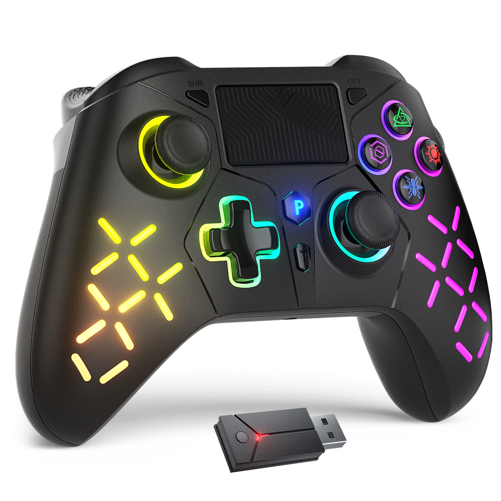 For-Ps5-Wireless-Controller-With-Led-Rgb-Light-Bluetooth-2-4G-game ...