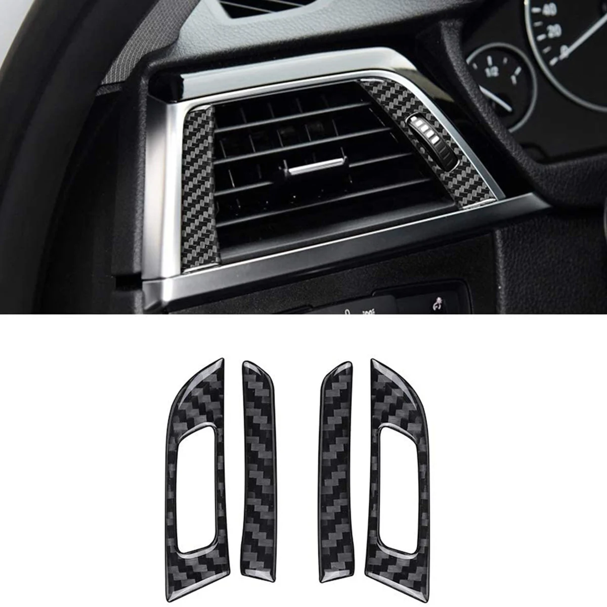 Carbon Fiber Front Side Air Outlet Vent Switch Frame Trim Cover Trim ...