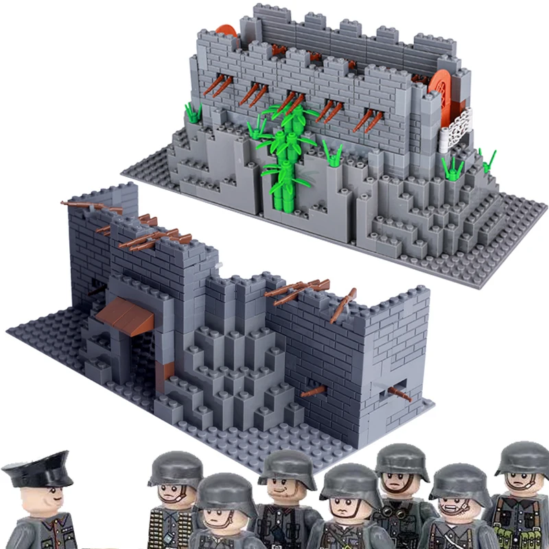 World-War-2-WW2-Army-Armor-Fortress-Wall-Ruins-Building-Blocks-Military ...