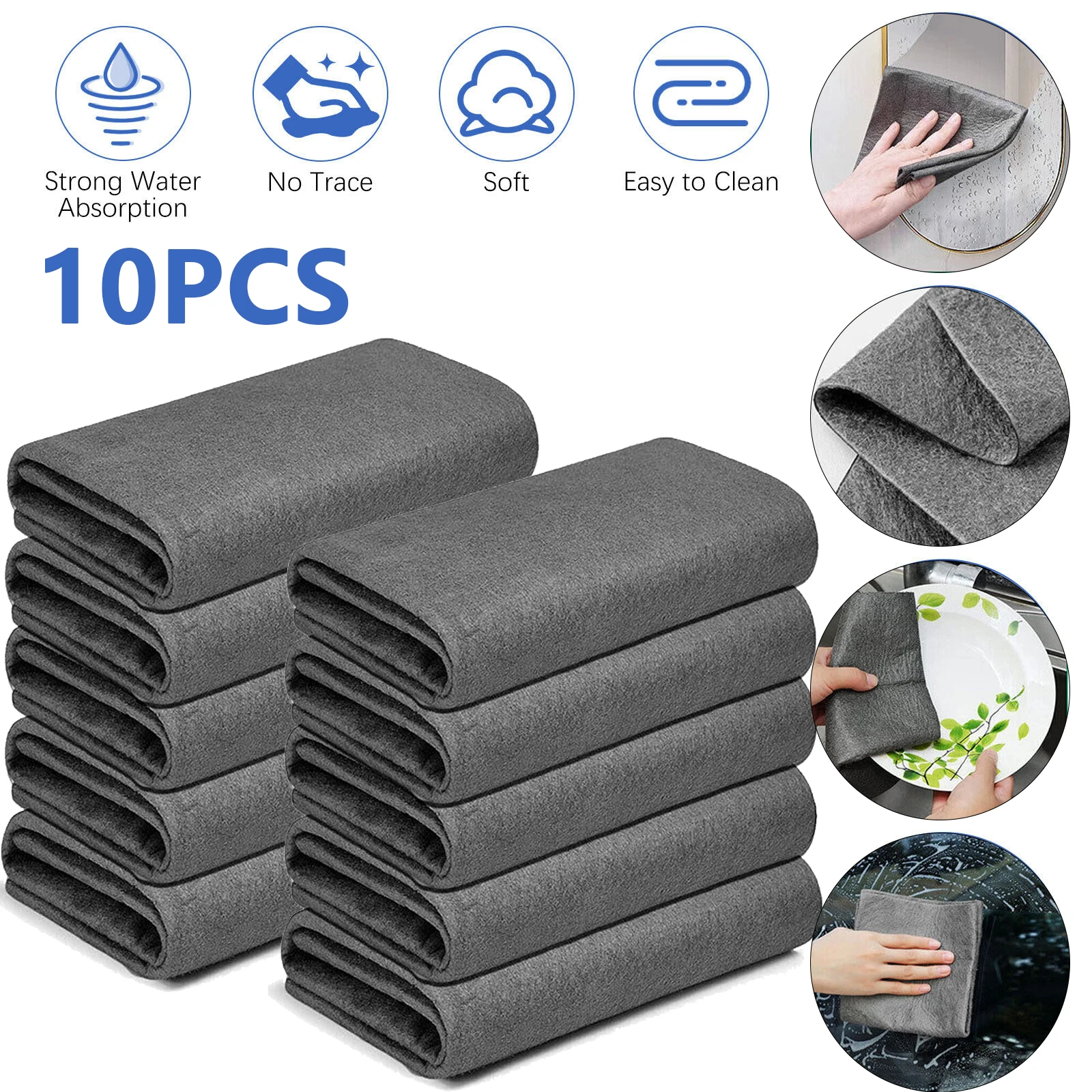 Magic-Cloth-Thickened-Cleaning-Cloths-No-Trace-Reusable-Microfiber-Car ...