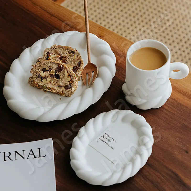 Vintage-Style-Dinner-Plate-Solid-Color-Ceramic-Plates-Milk-Mug-Steak ...