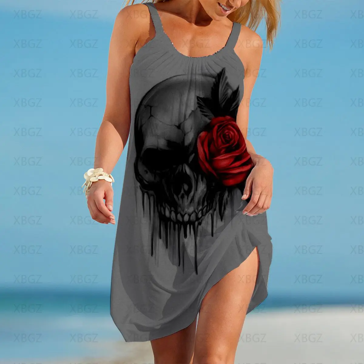 Party-Dresses-Beach-Women-2024-Sling-Cover-ups-Gothic-Bikini-Skull ...