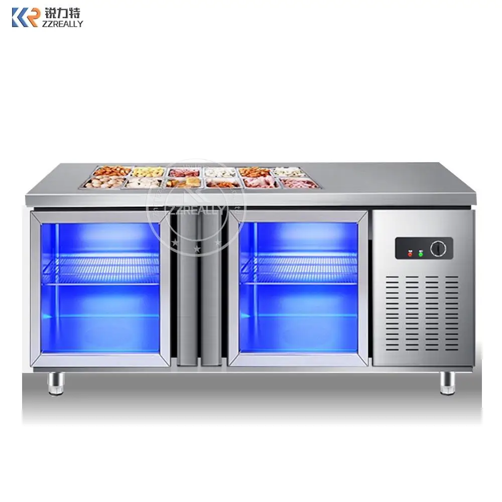 Stainless-Steel-Table-Top-Refrigerated-Salad-Bar-Counter-Chiller-used ...