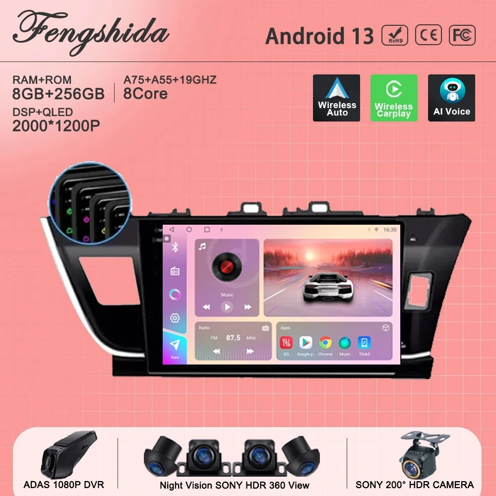 Car-Android-13-For-Toyota-Corolla-2014-Auto-Radio-Screen-Stereo-Unit ...