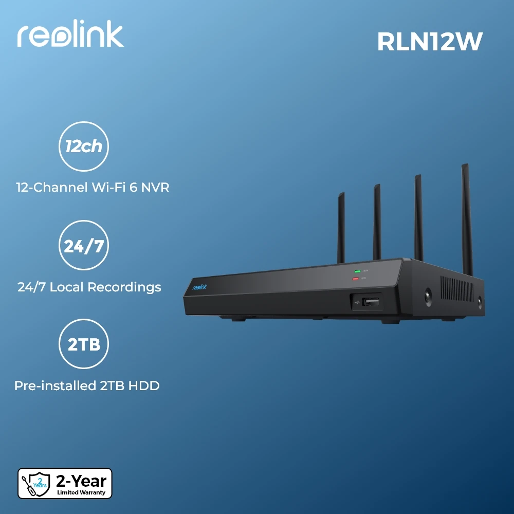 Reolink-12CH-WiFi-NVR-Recorder-with-Wi-Fi-6-for-4MP-Indoor-Monitor ...