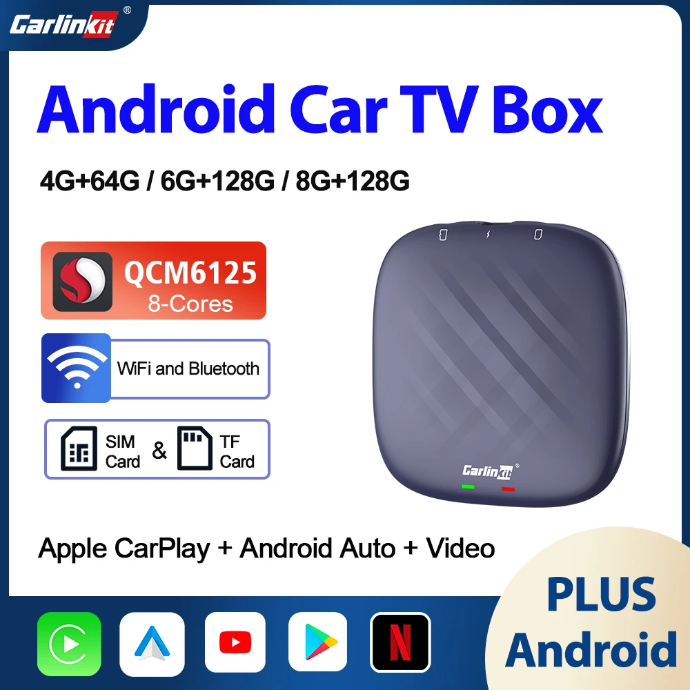 CarlinKit PLUS IPTV Netflix telewizor samochodowy Box Android CarPlay ...