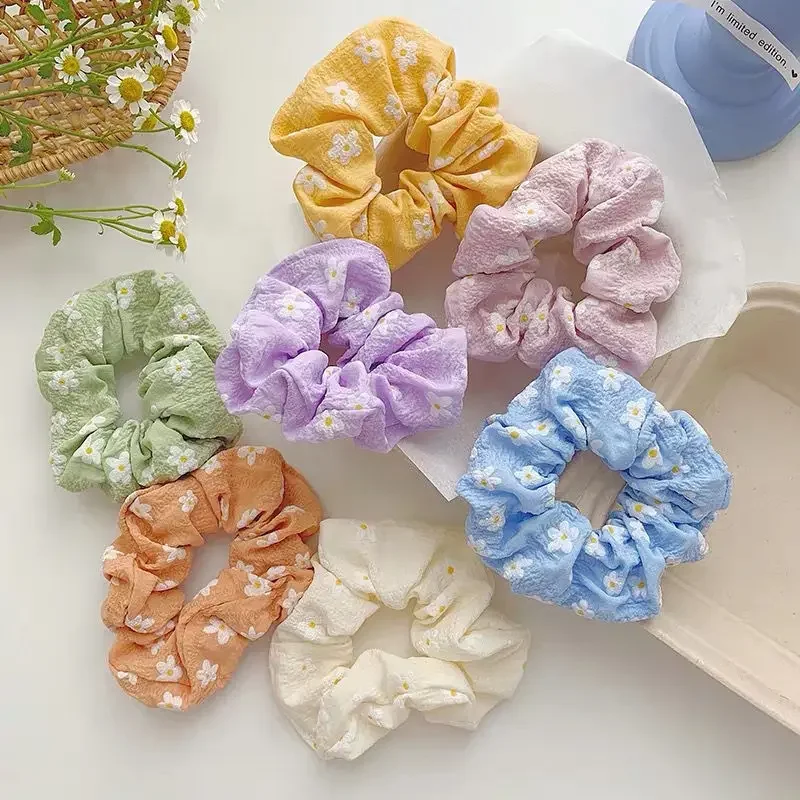 New Cute and Fresh Print Hair Loop Hair Ring Fashion Small Flowers ...