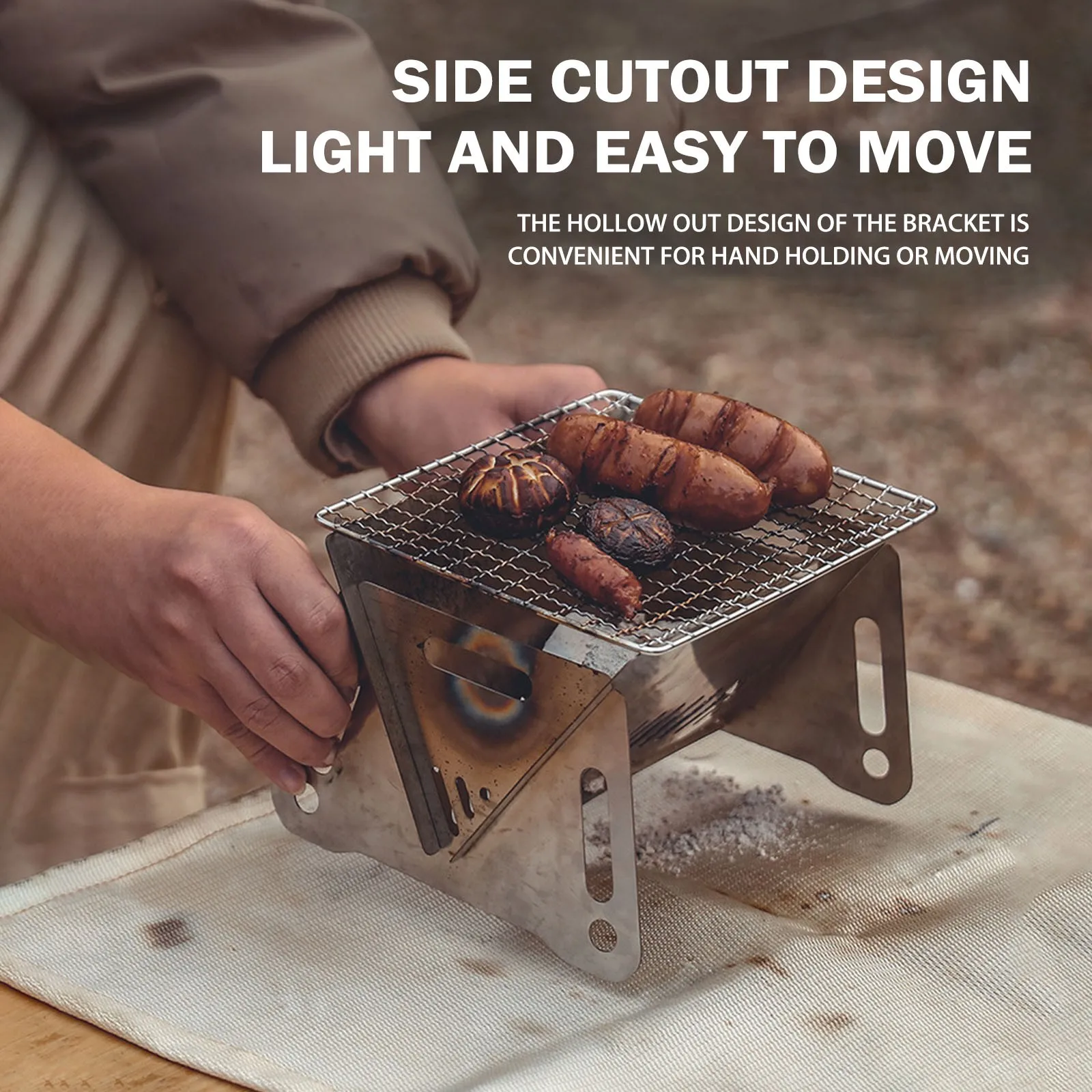 Portable Camping Fire-burning Stove Grill Ultra-light Detachable ...