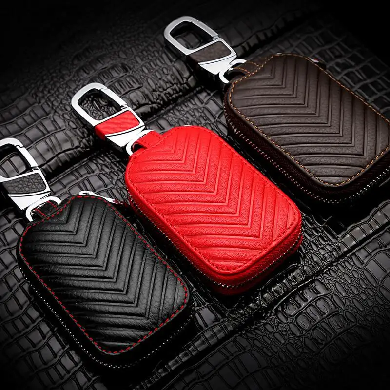 Universal-V-Grain-Leather-Smart-Flip-Remote-Car-Key-Fob-Shell-Case ...