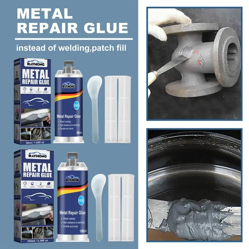 Liquid Metal Welding Filler Heavy Duty Weld Repair Paste For Metal 50ML/100ML AB Gel Instant ...