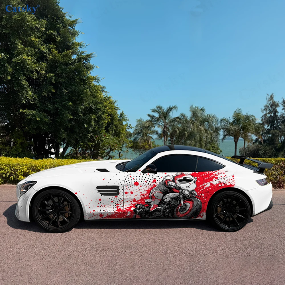 Hamster Motorcycle Red Car Vinyl Wraps Decal Self-adhesive PVC Sticker ...