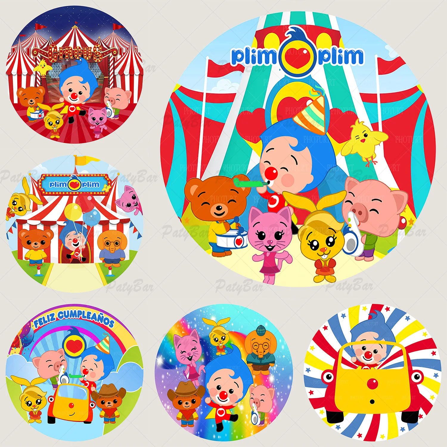 Round-Plim-Plim-Backdrop-Kids-Birthday-Baby-Shower-Background-Cat-Bear ...